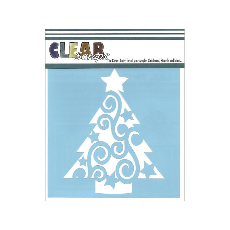 Template 6X6 Swirl Christmas Tree